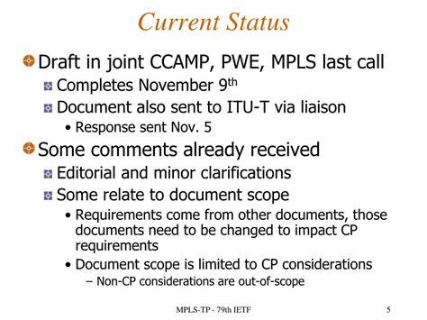 Ppt Mpls Tp Control Plane Framework Draft Ietf Ccamp Mpls Tp Cp