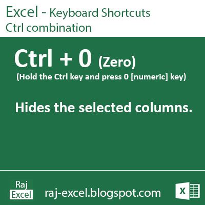 Raj Excel Excel Keyboard Shortcut Ctrl Zero