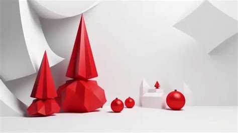 빨간 장신구가 있는 흰 종이 나무 3차원 크리스마스 트리 와 배경 일러스트 및 사진 무료 다운로드 Pngtree