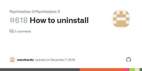 How To Uninstall · Issue 618 · Psychtoolbox 3psychtoolbox 3 · Github