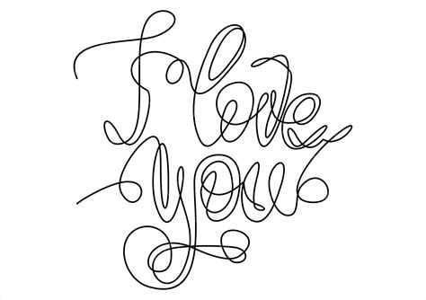 Premium Vector Continuous Line Drawing I Love You Hand Drawn Vector