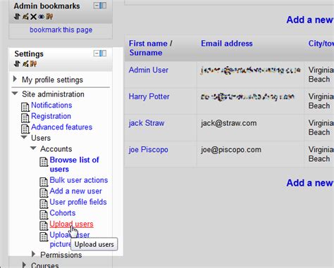 Importing Or Uploading Users In Moodle Inmotion Hosting