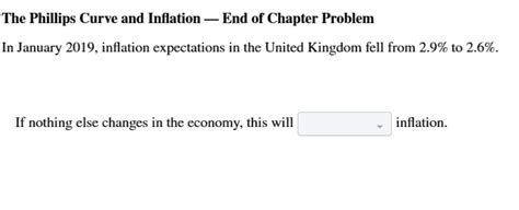 Solved The Phillips Curve And Inflation End Of Chapter Chegg Com