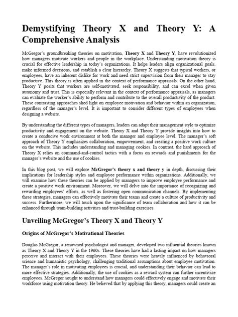 Demystifying Theory X And Theory Y Pdf Motivational Motivation