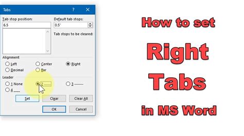 How To Set Up And Use Tab Stops In Microsoft Word Explained In English Youtube