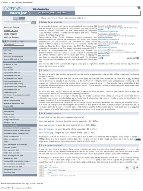 Tutorial Css Box Com Cantos Arredondados Pdf Xhtml Folhas De