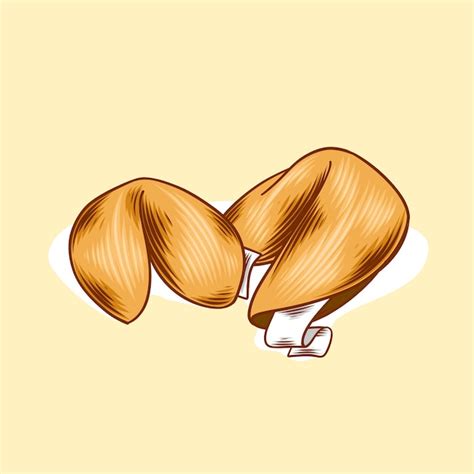 손으로 그린 포춘 쿠키 그림 무료 벡터