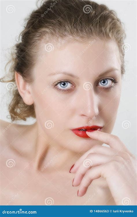 Photo Of A Woman With Red Lips Stock Image Image Of Gloss Eyelash