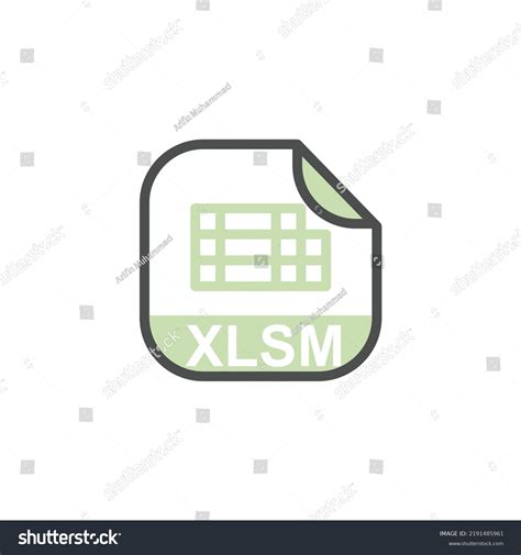 Xlsm Format Extension Icon Symbol Spreadsheet Stock Vector Royalty