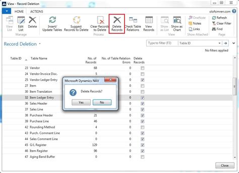 Record Deletion Tool For Microsoft Dynamics NAV Olof Simren