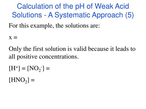 PPT - pH of (a)Weak Acid Solutions, (b) Bases, (c) Polyprotic Acids, and (d) Salts PowerPoint ...