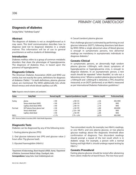 pdf diagnosis of diabetes