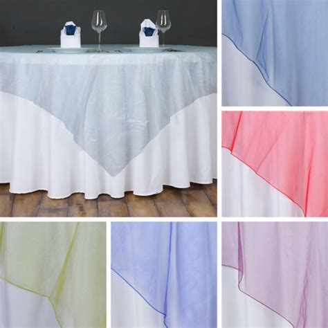 10 Sheer Organza 60x60 Square Table Overlays Toppers Wedding Party