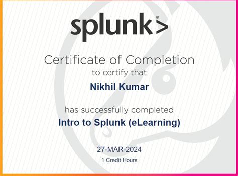 completed intro to splunk course by splunk nikhil kumar posted on
