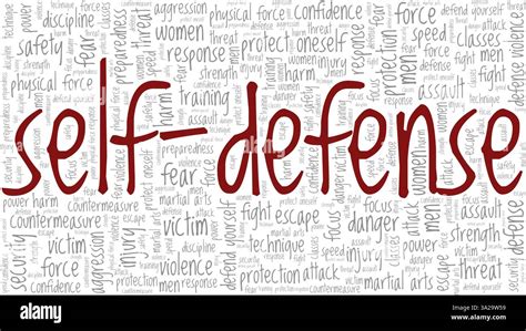 Self Defense Vector Illustration Word Cloud Isolated On A White