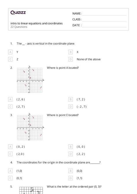 50 linear equations worksheets for 6th grade on quizizz free and printable