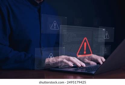 System Notification Maintenance Concept Businessman Using Stock Photo ...