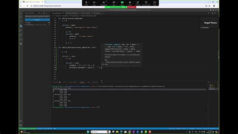 061024 Cosc 1336 Python Nested While Loop Multiplication Table Youtube