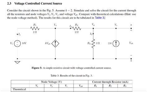 Solved 23 Voltage Controlled Current Source Consider The