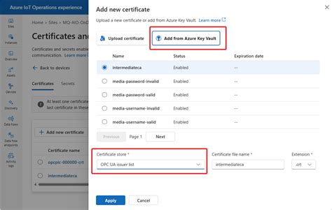 Configure Opc Ua Certificates Azure Iot Operations Microsoft Learn