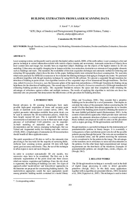 Pdf Building Extraction From Laser Scanning Data