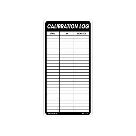 Calibration Log Labels Inch X Inch Per Roll MS Carita