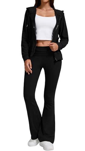 Yetowa Hoodie In 2025 Flare Leggings Lounge Outfit 2 Piece Lounge