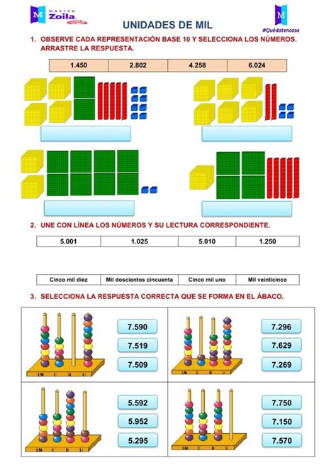 Ejercicio De Unidad De Mil Escritura De Numeros Ejercicios De