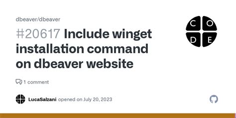 Include Winget Installation Command On Dbeaver Website · Issue 20617
