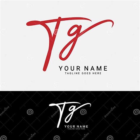 T G Tg Escritura A Mano Inicial O Logotipo De Letra Manuscrita Logo