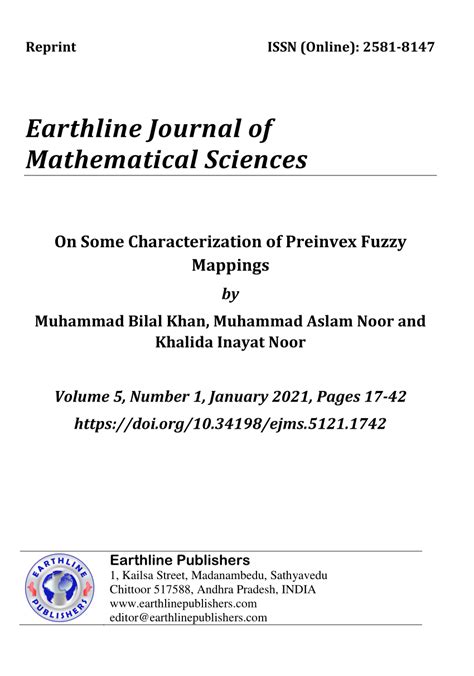 Pdf On Some Characterization Of Preinvex Fuzzy Mappings