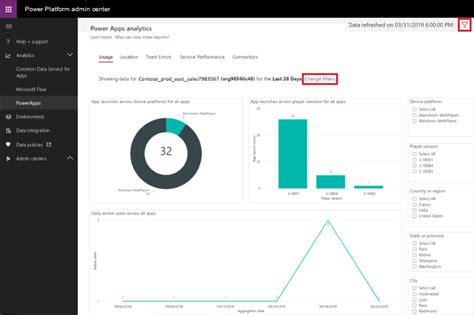 microsoft power apps용 관리자 분석 및 보고서 power platform microsoft learn