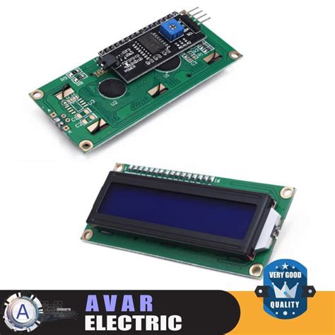 i2c iic interface including lcd display 16x2 1602 blue screen shopee malaysia