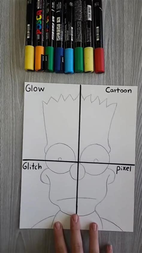 Bart Simpson Drawing 4 Styles