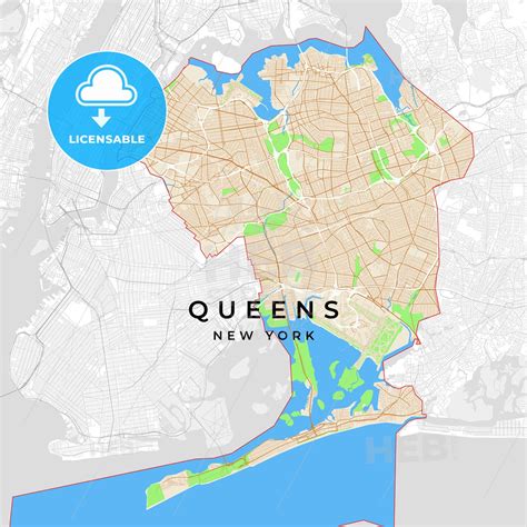 Vector Map Of Queens New York Usa Worksheets Library