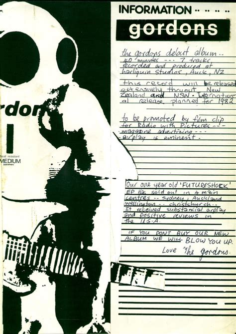 The Gordons New Zealand Band Flying Nun