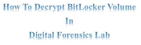 Bitlocker Decryption Methods