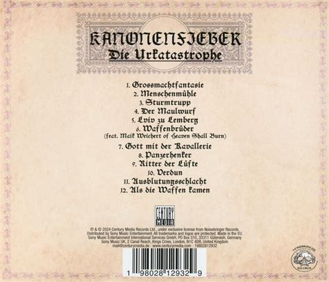 Kanonenfieber Die Urkatastrophe Cd Opus3a