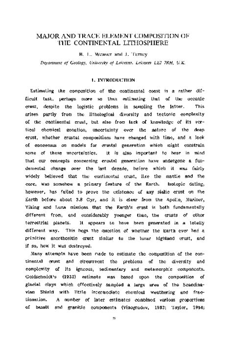 Pdf Major And Trace Element Composition Of The Continental Lithosphere