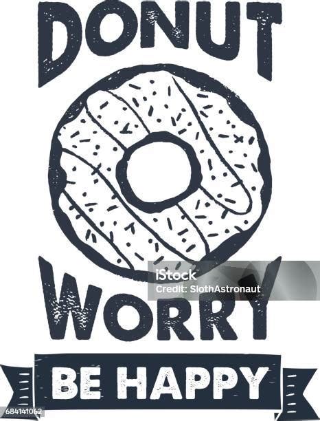 질감된 도넛 벡터 일러스트와 함께 손으로 그려진된 레이블입니다 0명에 대한 스톡 벡터 아트 및 기타 이미지 0명 걱정하지 마 검은색 Istock