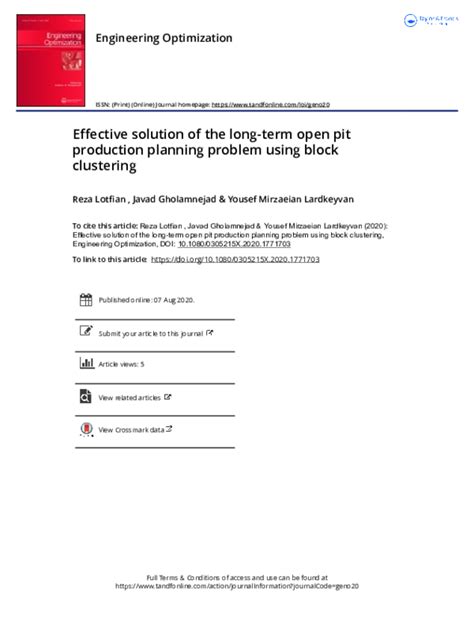 pdf effective solution of the long term open pit production planning