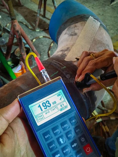 Hardness Testing Of Alloy Pipe And Welding Stock Photo Image Of Process Factory 180798080