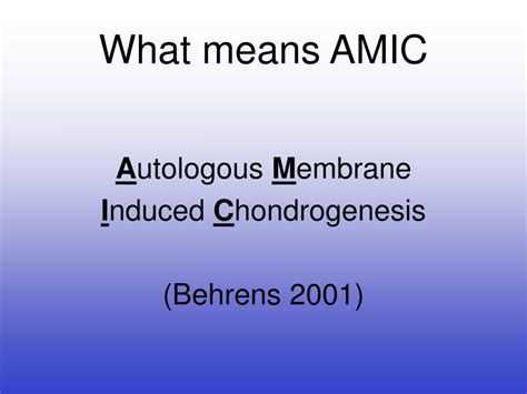 PPT - AMIC technique for cartilage regeneration PowerPoint Presentation ...