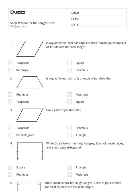 50 Area Of Rectangles And Parallelograms Worksheets On Quizizz Free