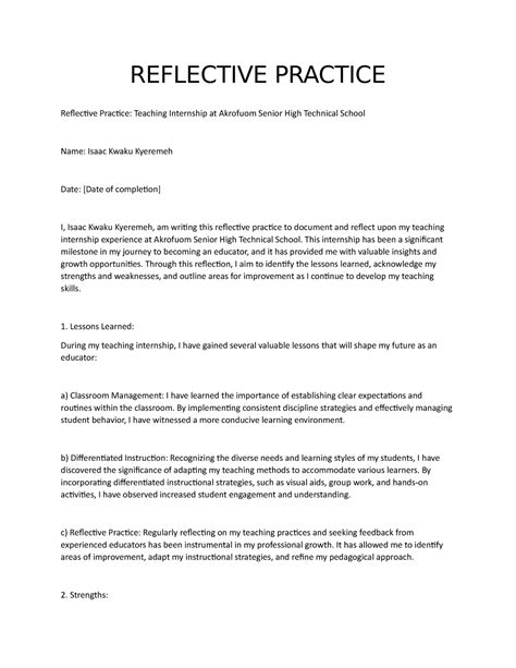 Reflective Practice Reflective Practice Reflective Practice Teaching