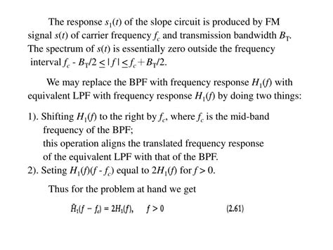 Ppt Demodulation Of Fm Signals Frequency Demodulation Involves A Frequency Discriminator
