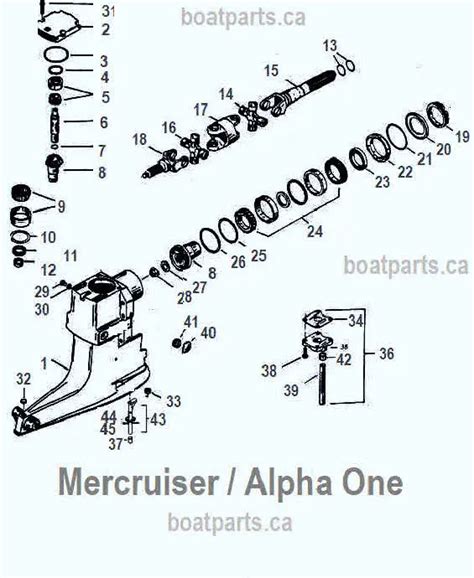 mercruiser alpha one parts drawing 1 to 25 omc parts drawing cobra