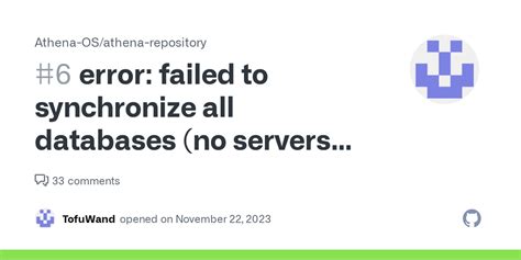 Error Failed To Synchronize All Databases No Servers Configured For