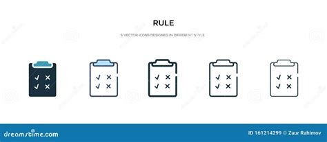Rule Icon In Different Style Vector Illustration Two Colored And Black Rule Vector Icons