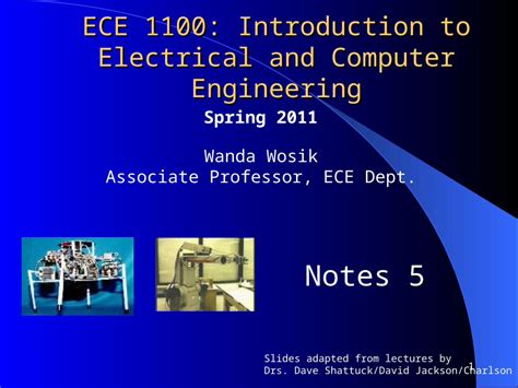 Ppt Ece 1100 Introduction To Electrical And Computer Engineering
